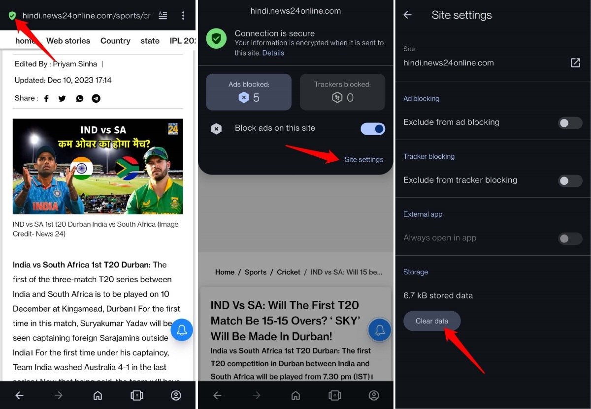 Hard Refresh and Reload a Web Page in Opera on Android