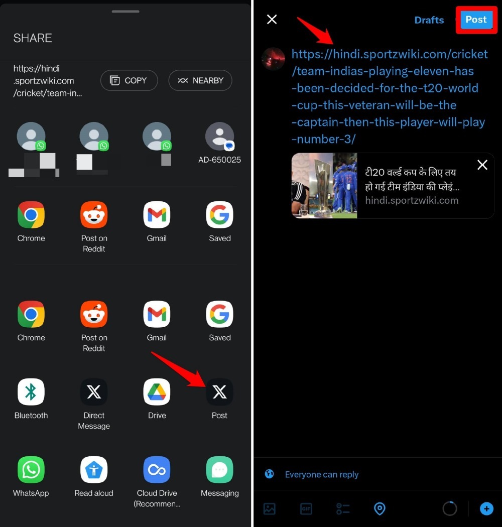 How to Share a Website Link Externally in Opera on Android