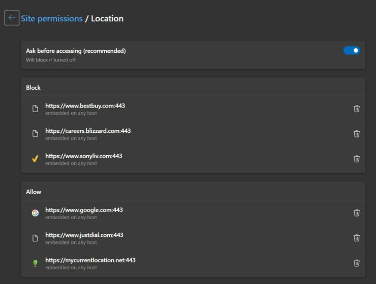 How to Enable/Disable the Location Request in Edge app