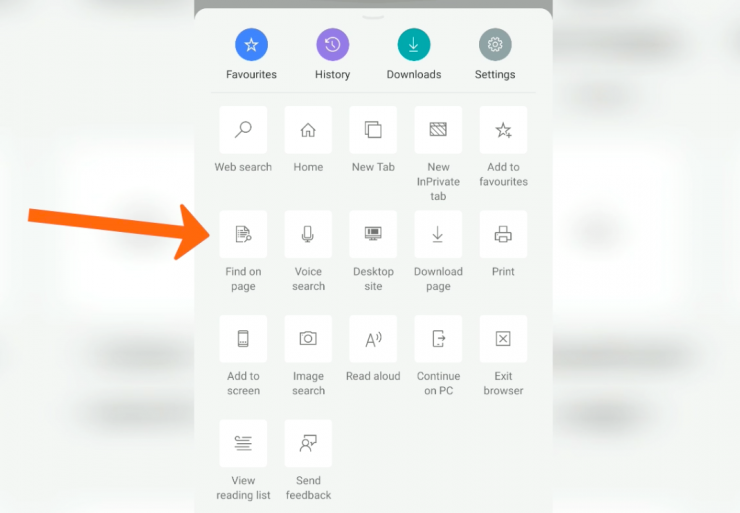 How to Search the Phrase and Find it on the Page in Edge on Android