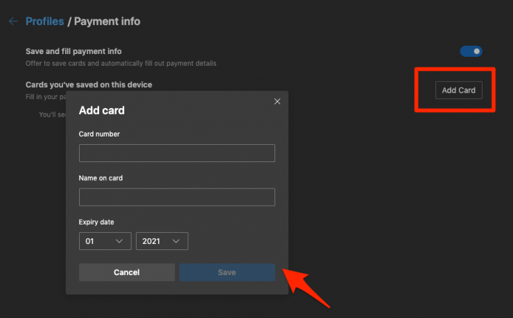 How to Add, Edit, and Manage Saved Payments in Edge on the Computer
