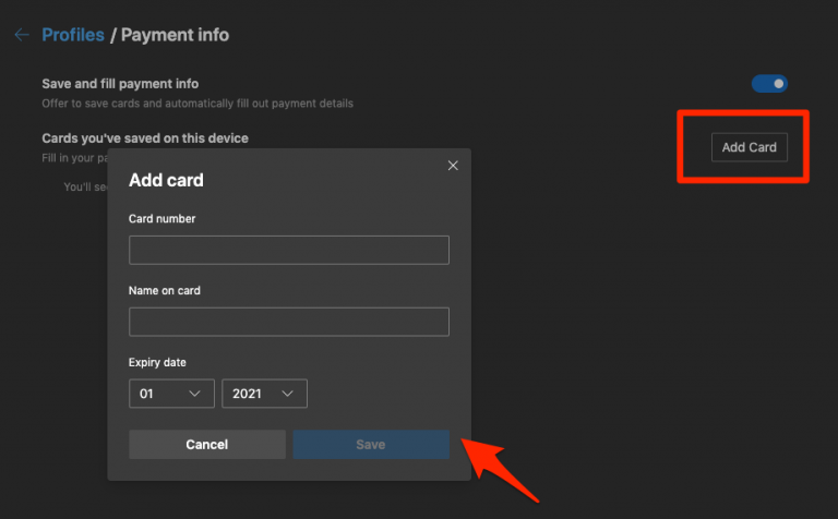 How to Add, Edit, and Manage Saved Payments in Edge on the Computer