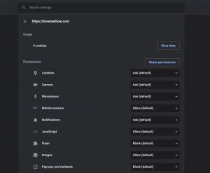 How to View Security and Change Site Permissions in Chrome app